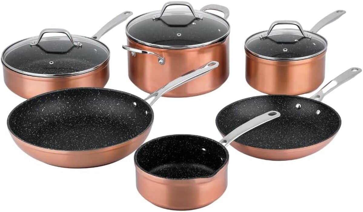 Test du set 9 pièces antiadhésif Greblon C2 induction cuivre rétro